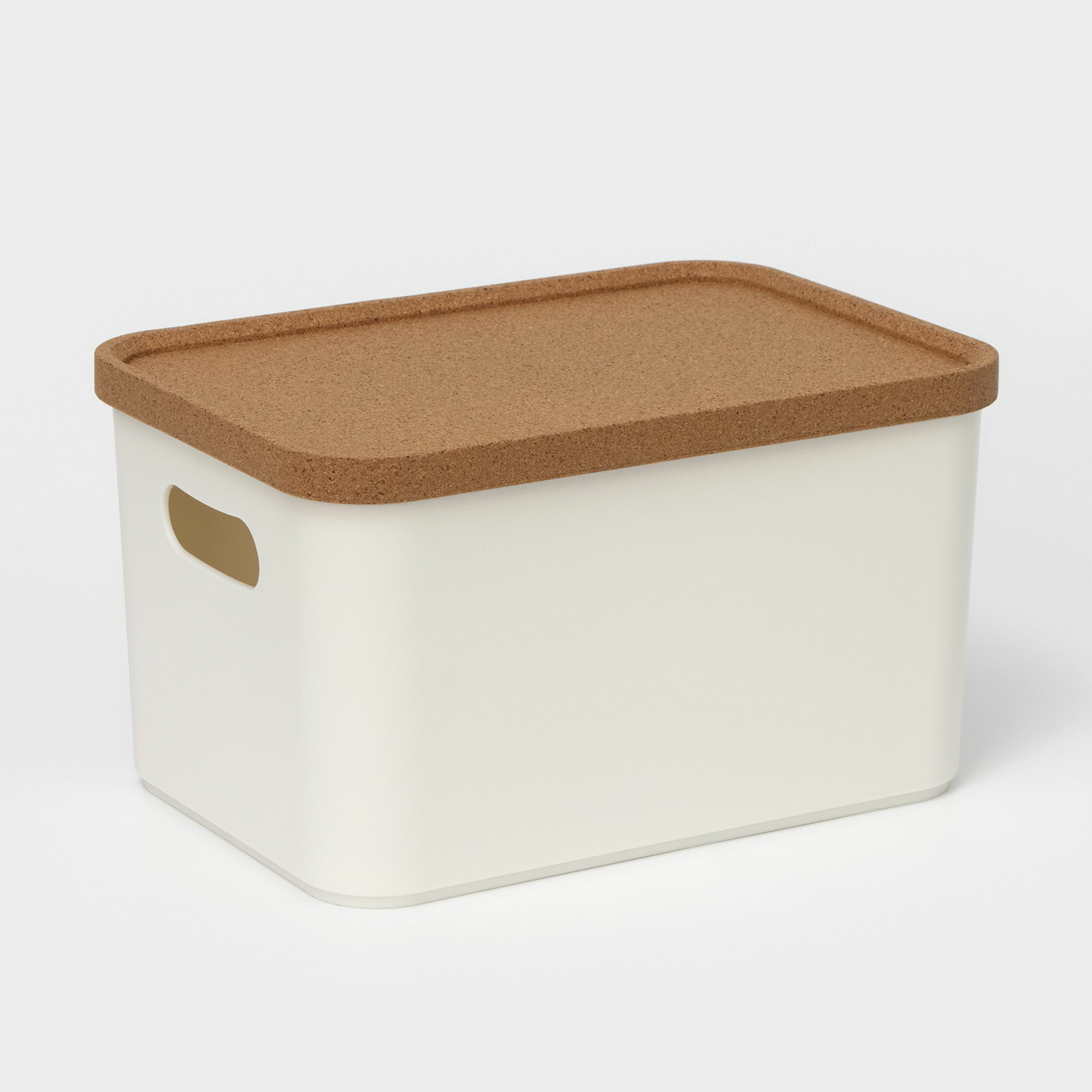 Корзина для хранения Korely maxi, 2.4 л, 23.5x16.5x13.5 см, с крышкой, цвет слоновая кость