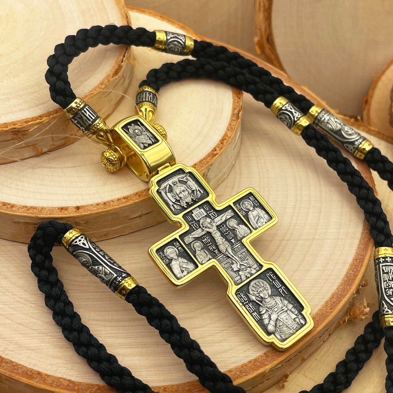 Комплект украшений, серебро, 925 проба, оксидирование, золочение, чернение