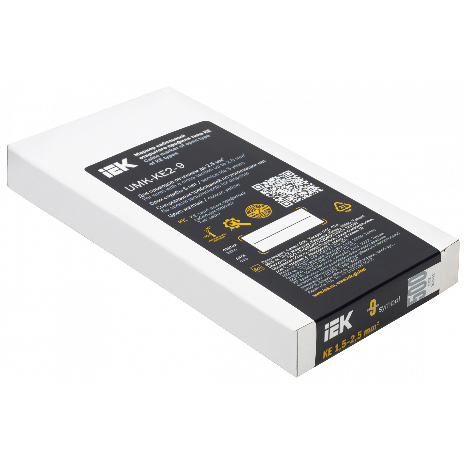 Маркер открытого типа KE 1,5-2,5мм2 символ 9 (500шт/упак), IEK UMK-KE2-9 (1 упак)