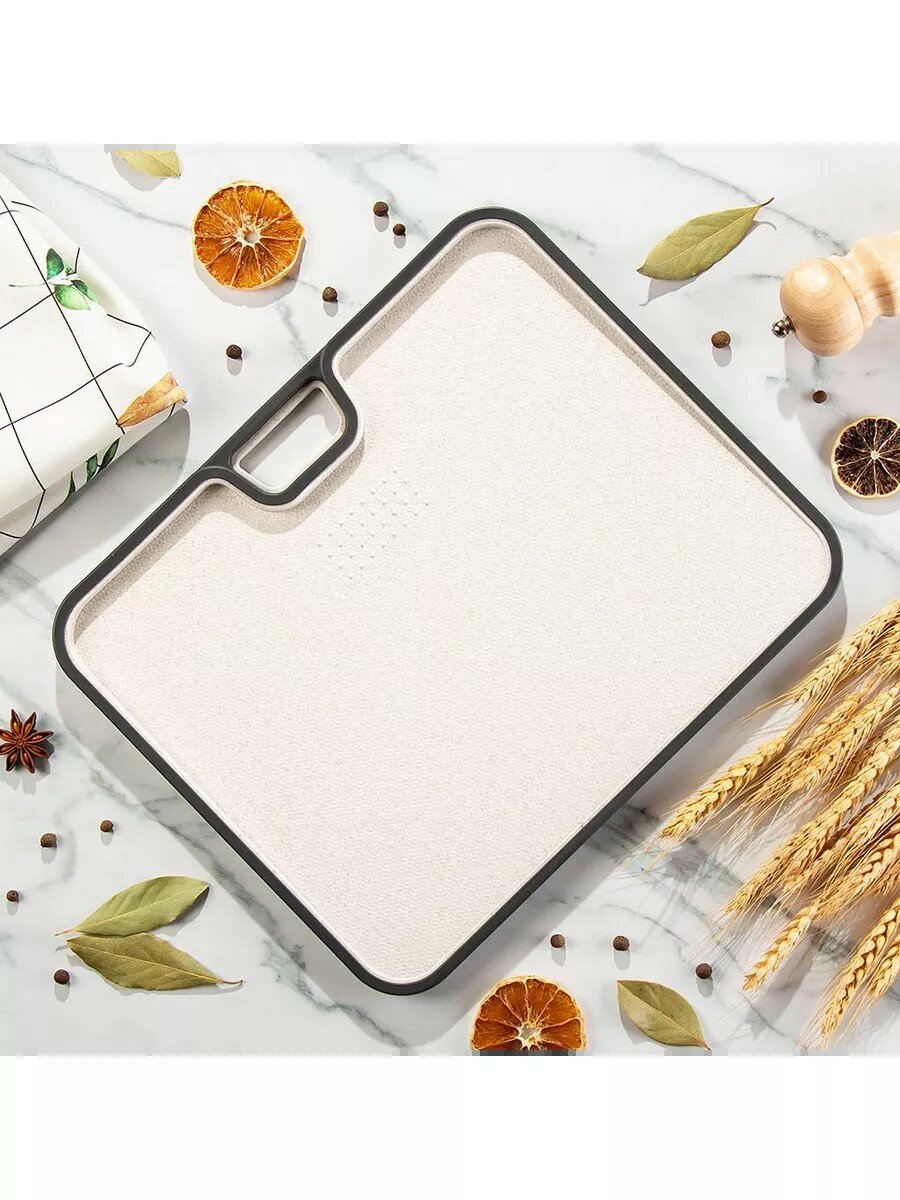 Доска разделочная пластик, 27.8х34 см, с ручкой, прямоугольная, Y4-7222