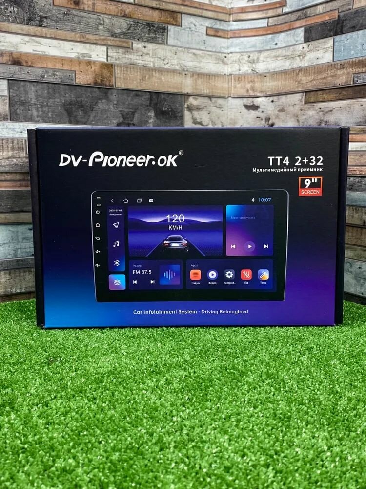 Магнитола Dv.Pioneer.Ok, 2 din, 9 дюймов, 2+32GB, выносной микрофон.