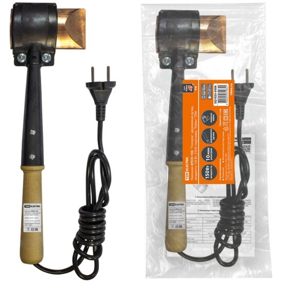 Паяльник Tdm Electric ЭПСН-250, "Топорик", деревянная ручка, мощность 250 Вт, 230 В, подставка, "Рубин", SQ1025-0508