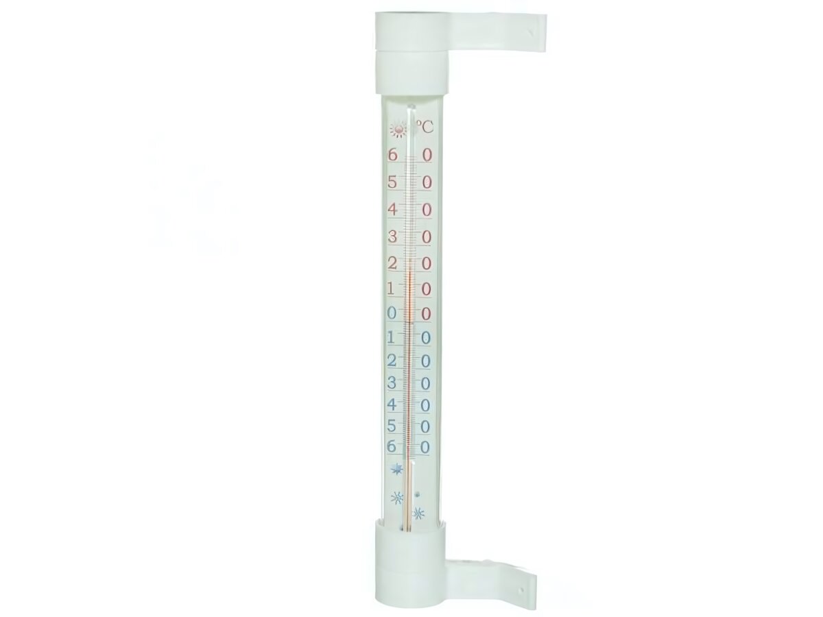 Термометр уличный "Гвоздик" большой, пластик, белый, для бани и дачи