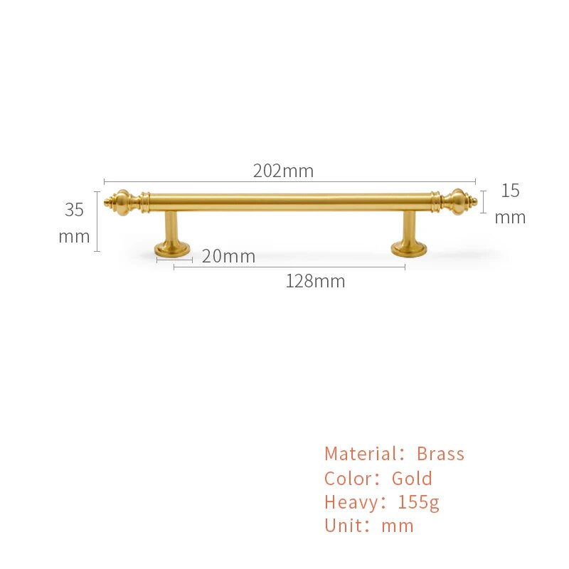 Сантая Ручки для шкафов из латуни золотого цвета