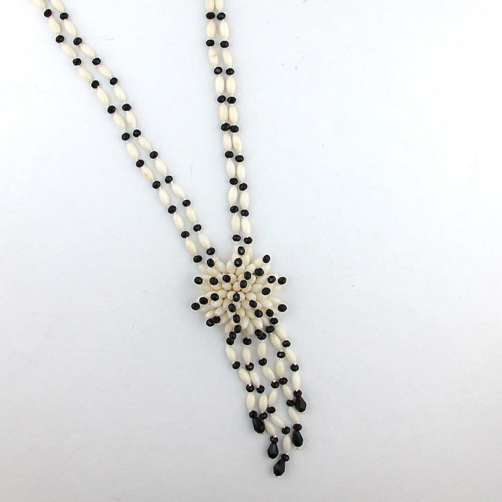 Колье, коралл, стекло