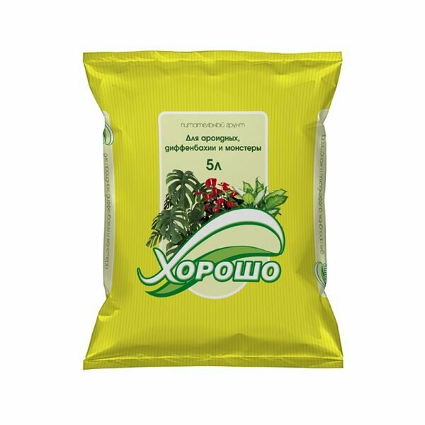 Грунт для диффенбахии и монстеры, 5 л торфяной