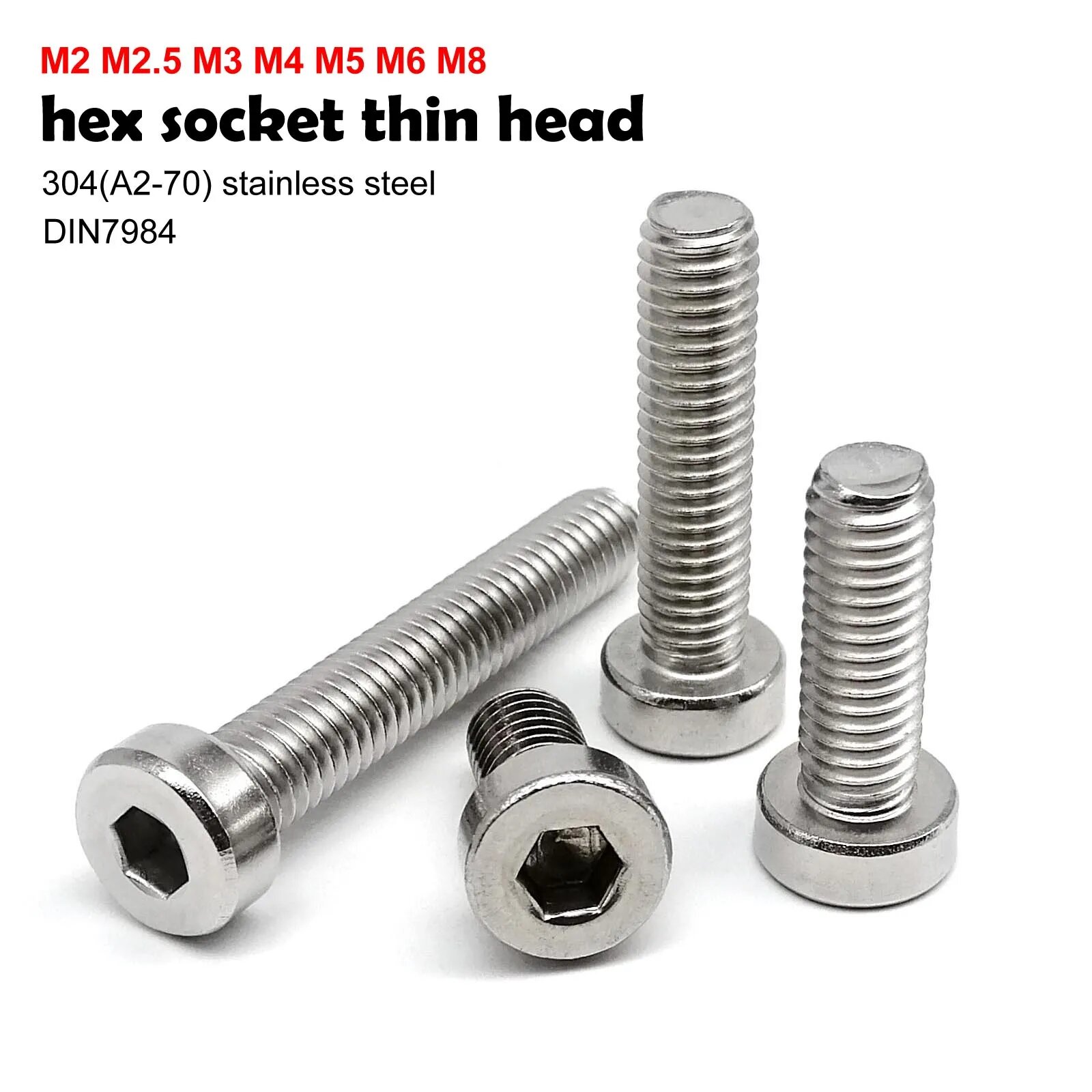Болты Нержавеющие M6x65mm, 10шт DIN7984