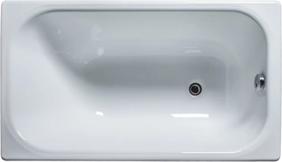 Чугунная ванна Универсал Каприз 120x70, на ножках, 148 л, пристенная, прямоугольная, белая, в современном стиле