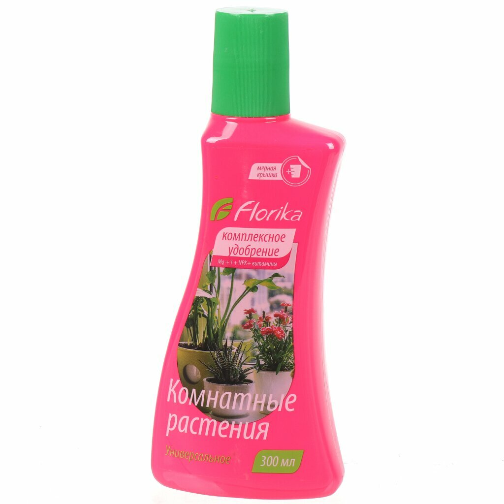 Минеральное удобрение Флорика для комнатных растений, жидкий стимулятор роста Лама Торф, 300 мл, комплекс NPK