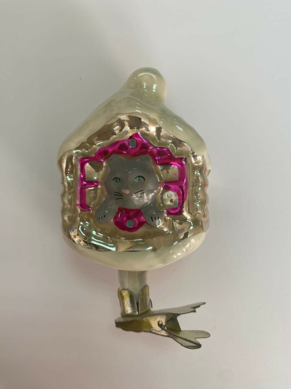 Елочная игрушка СССР Кошкин дом