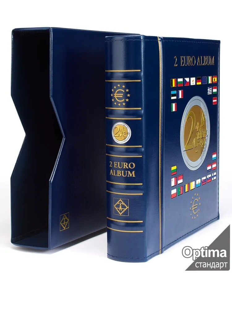 Альбом VISTA с 4 листами для монет 2 евро. CLOP 2 EURO. Leuchtturm, #341017