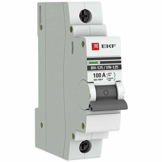 Выключатель нагрузки Ekf 1п 100А ВН-125 PROxima, SL125-1-100-pro