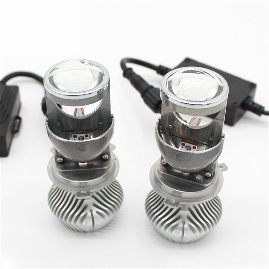 2Шт H4 С Левым Приводом, Двойная Светодиодная Фара С Левой Линзой, Интегративная Модификация Со Сверхярким Фокусом, В Основном Используются Типы 12V И 24V