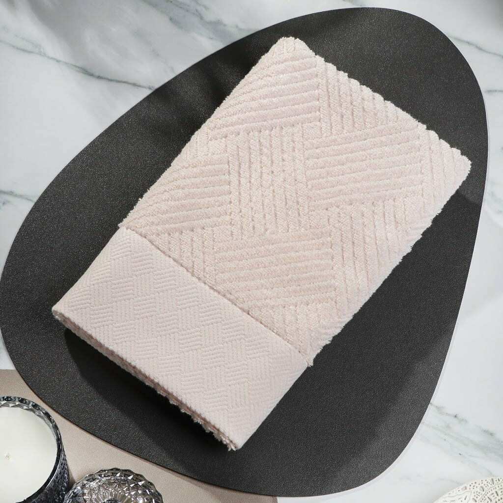 Банное полотенце Аура 50х90 см, 100% хлопок, 500 г/м2, цвет Персик, Узбекистан