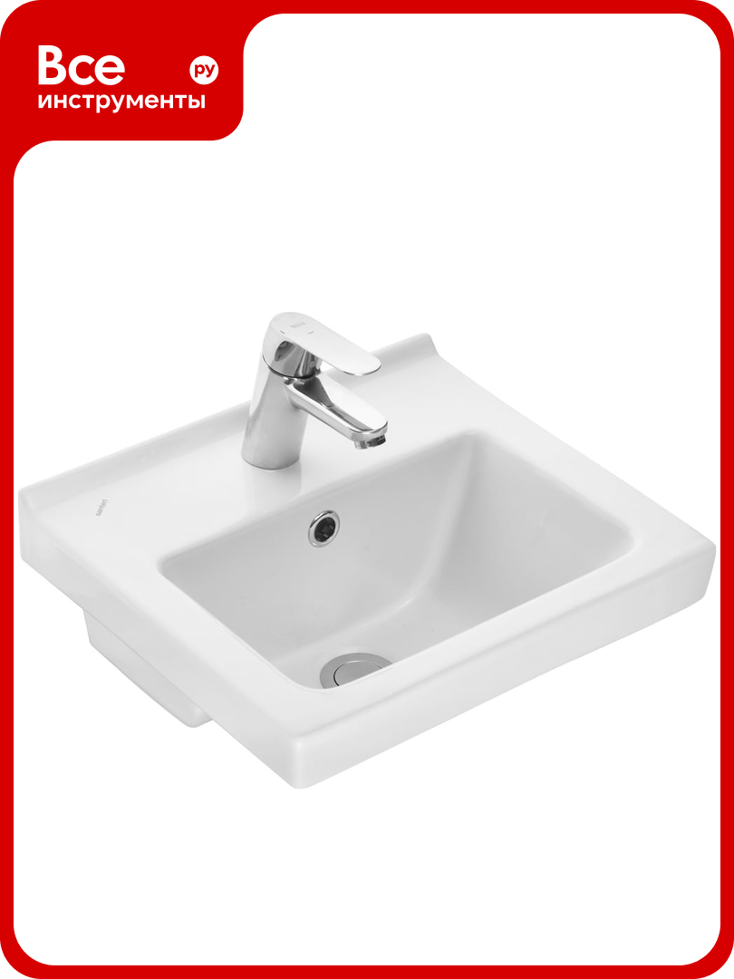 Умывальник Santeri Визит-40 с переливом белый 00079579 131177S0011B0 для любого интерьера