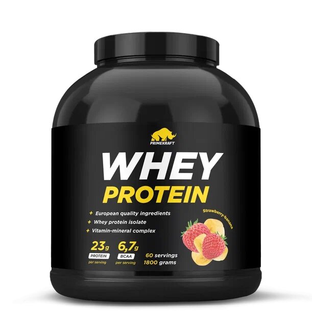 Протеин сывороточный Prime Kraft 1800 гр Клубника-банан