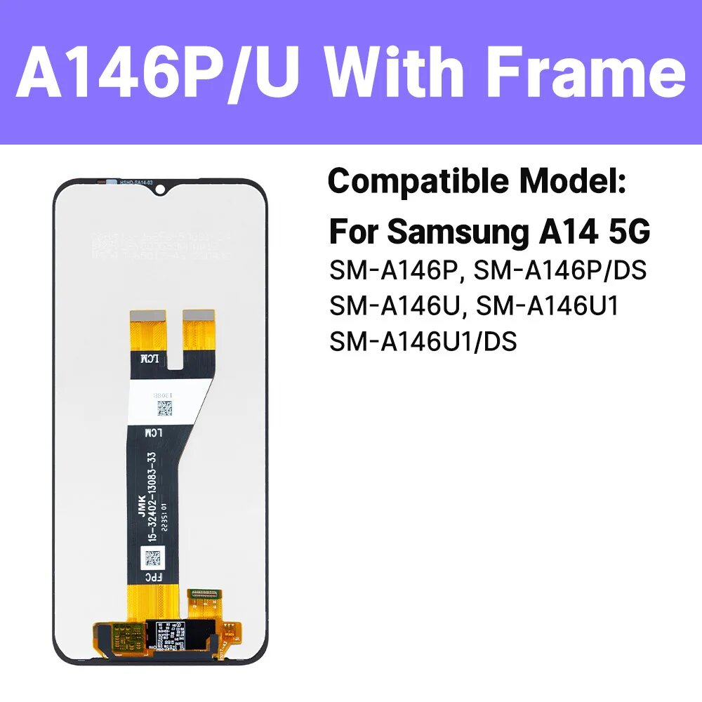 Премиальный ЖК-дисплей для Samsung Galaxy A14 5G A146, дигитайзер сенсорного 146U 146P No Frame