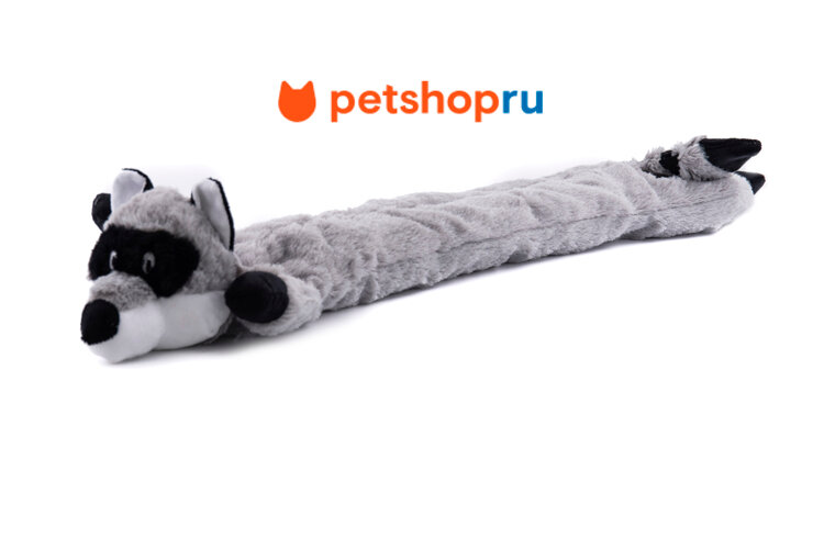 NUNBELL Игрушка-пищалка для собак мягкая "Енот", длина = 70 см