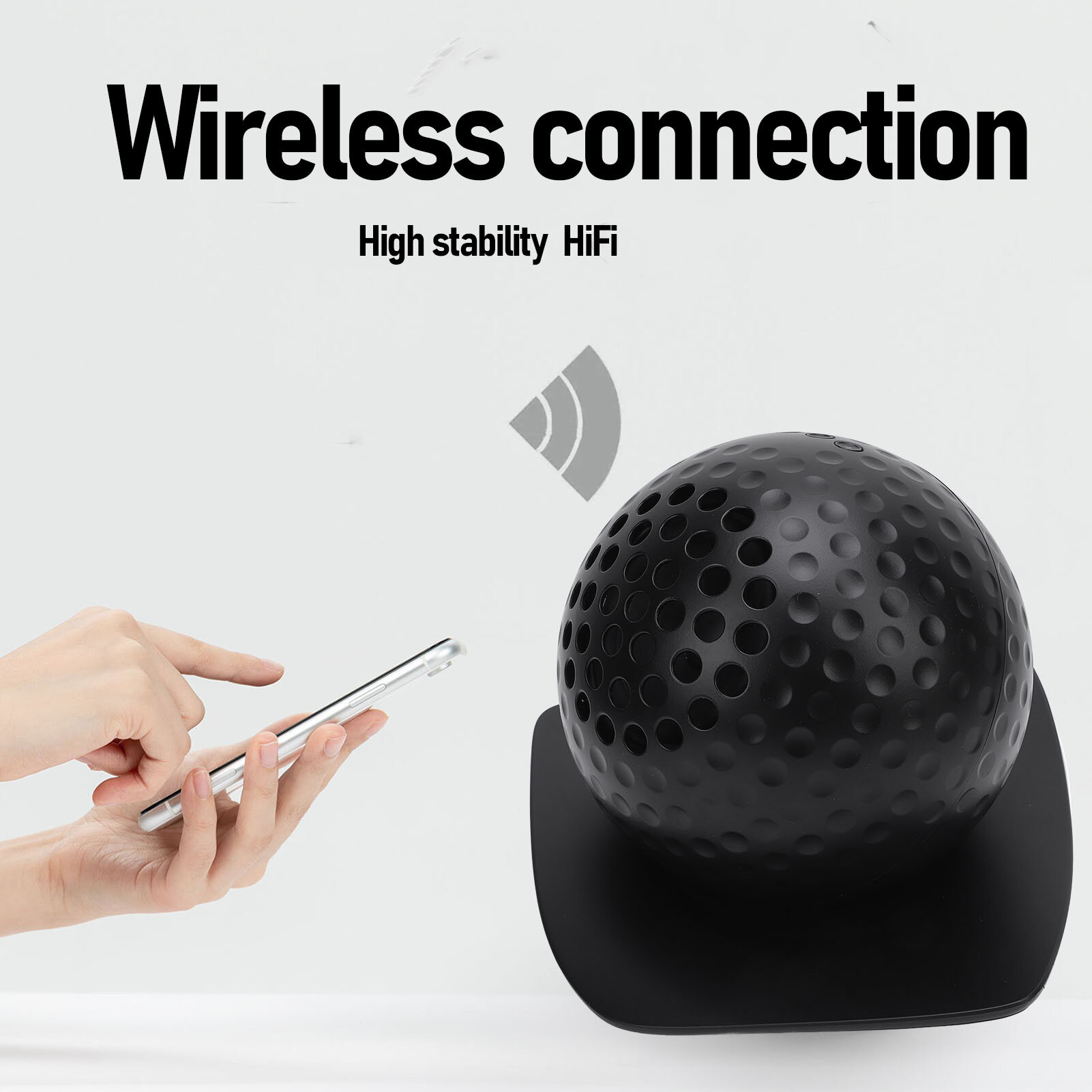 Bluetooth-динамик, превосходный звук, водонепроницаемый, в форме мяча для гольфа, портативный беспроводной динамик для вечеринки дома на открытом воздухе, черный