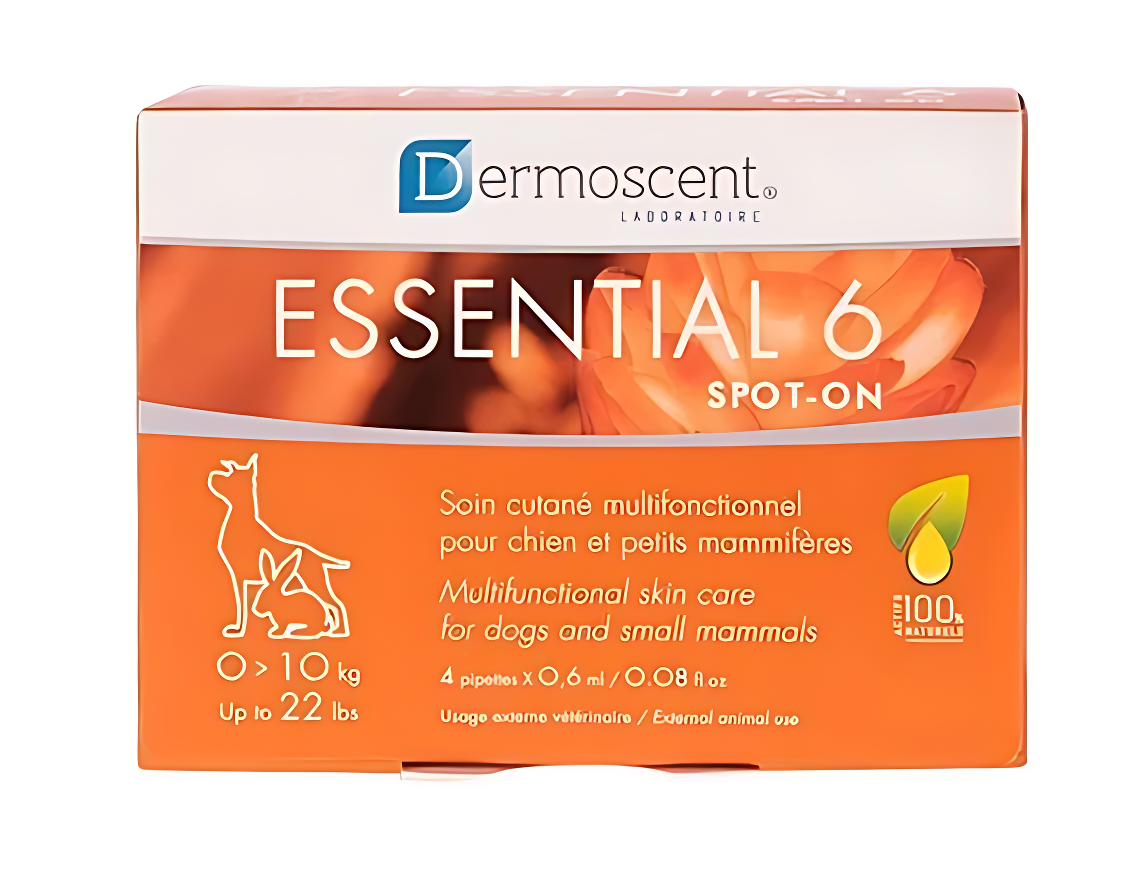 Средство по уходу за кожей и шерстью собак от 0 до 10 кг Essential 6 Spot-on, 4 пипетки