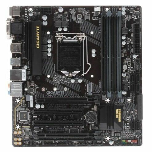 Материнская плата GIGABYTE B250M (GA-B250M-D3H) - LGA 1151, Intel B250, 4xDDR4-2400 МГц, 2xPCI-E x16, 1xM.2, Micro-ATX