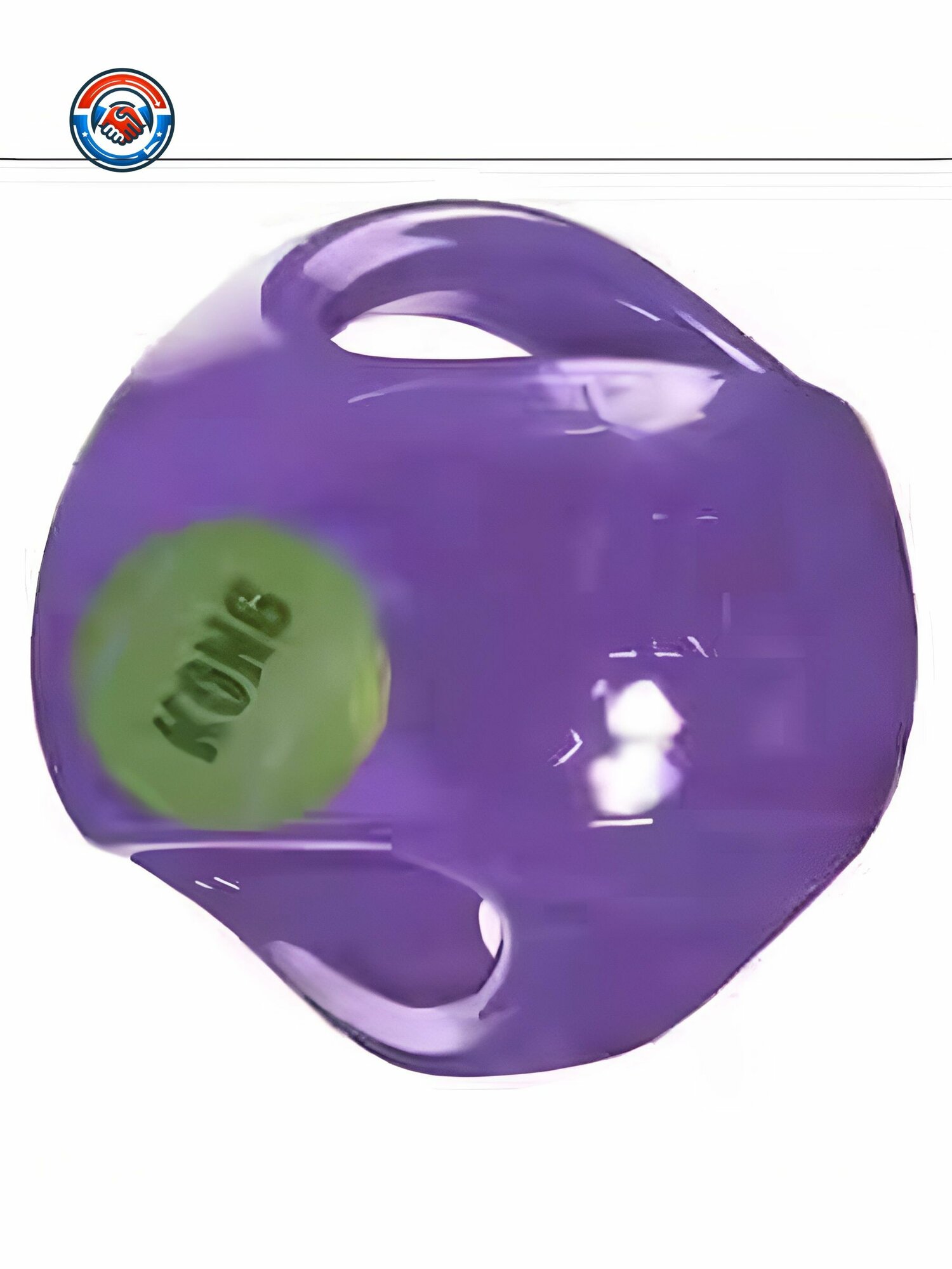 Kong Jumbler Ball игрушка мяч для собак средних и крупных пород с пищалкой и внутренним теннисным мячом, удобные ручки для апортировки и активных игр, 13 см