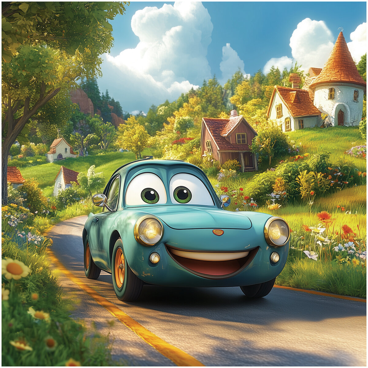 Пазл ТРИ совы "Веселый автомобиль", картонный, от 3 лет, 16 деталей