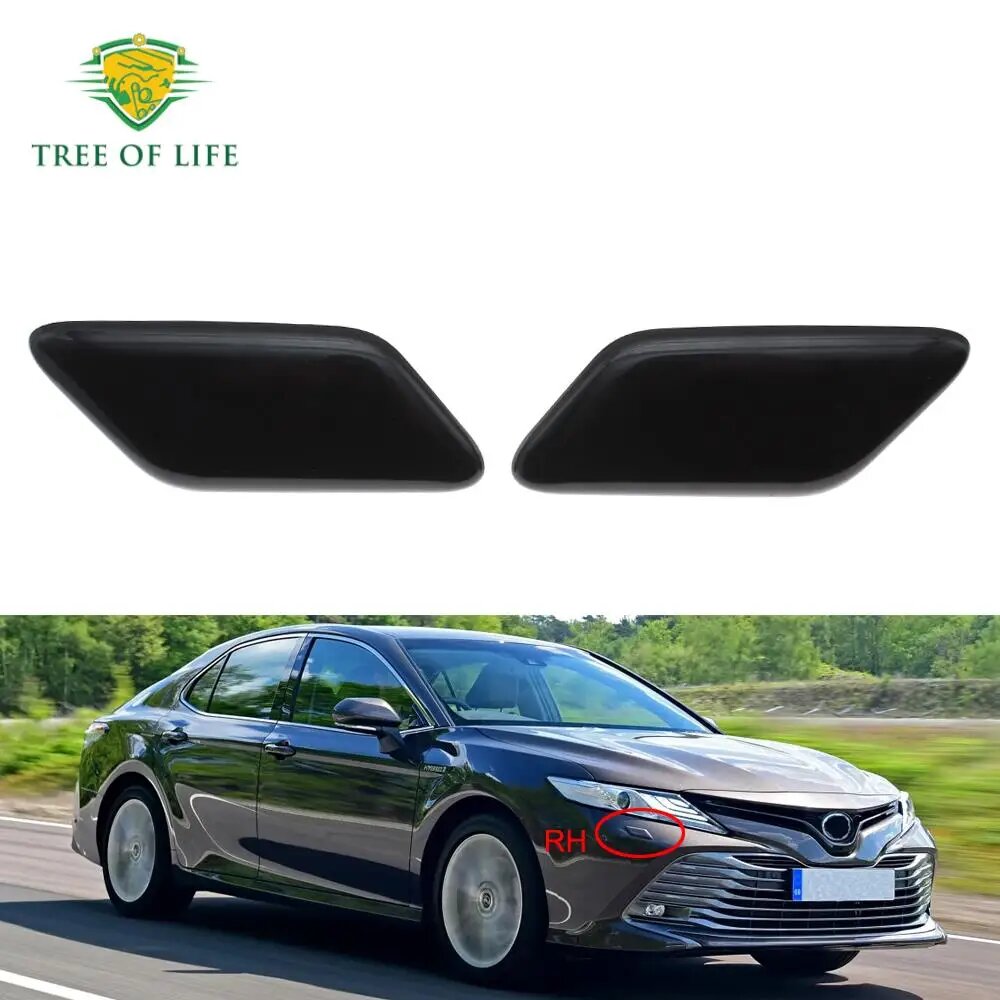 Передний бампер, лампа для фары, шайба, привод для очистки распылителя, крышка для Toyota Camry 2018 2019 85354-33020 85354-33020 SET