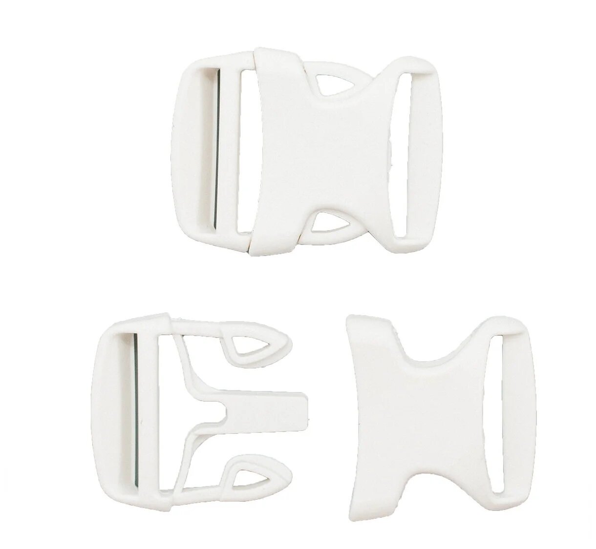 Застежка фастекс пластик 32мм 38 х 60 мм цв. белый (уп. 2шт)