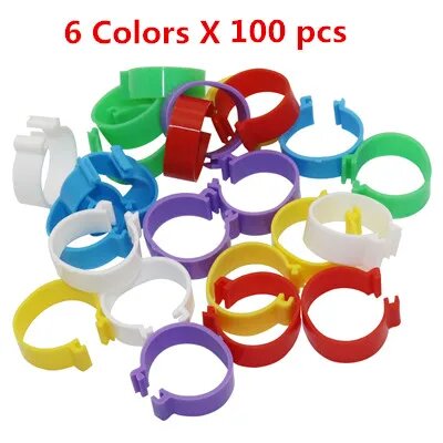 600 шт. птицы 25 мм ножное кольцо с пряжкой, зажимные кольца для курицы, утки, гусиного перца, принадлежности для кормления, внутренний диаметр 25 мм, 25 mm, Белый