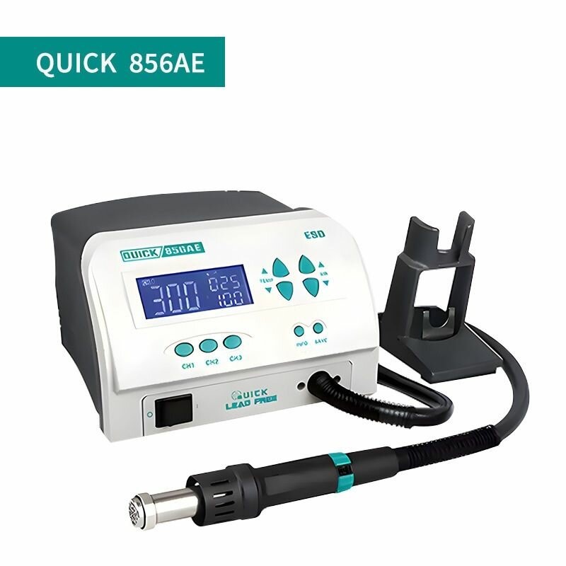 Бессвинцовая термовоздушная паяльная и демонтажная станция QUICK 856AE с регулировкой температуры