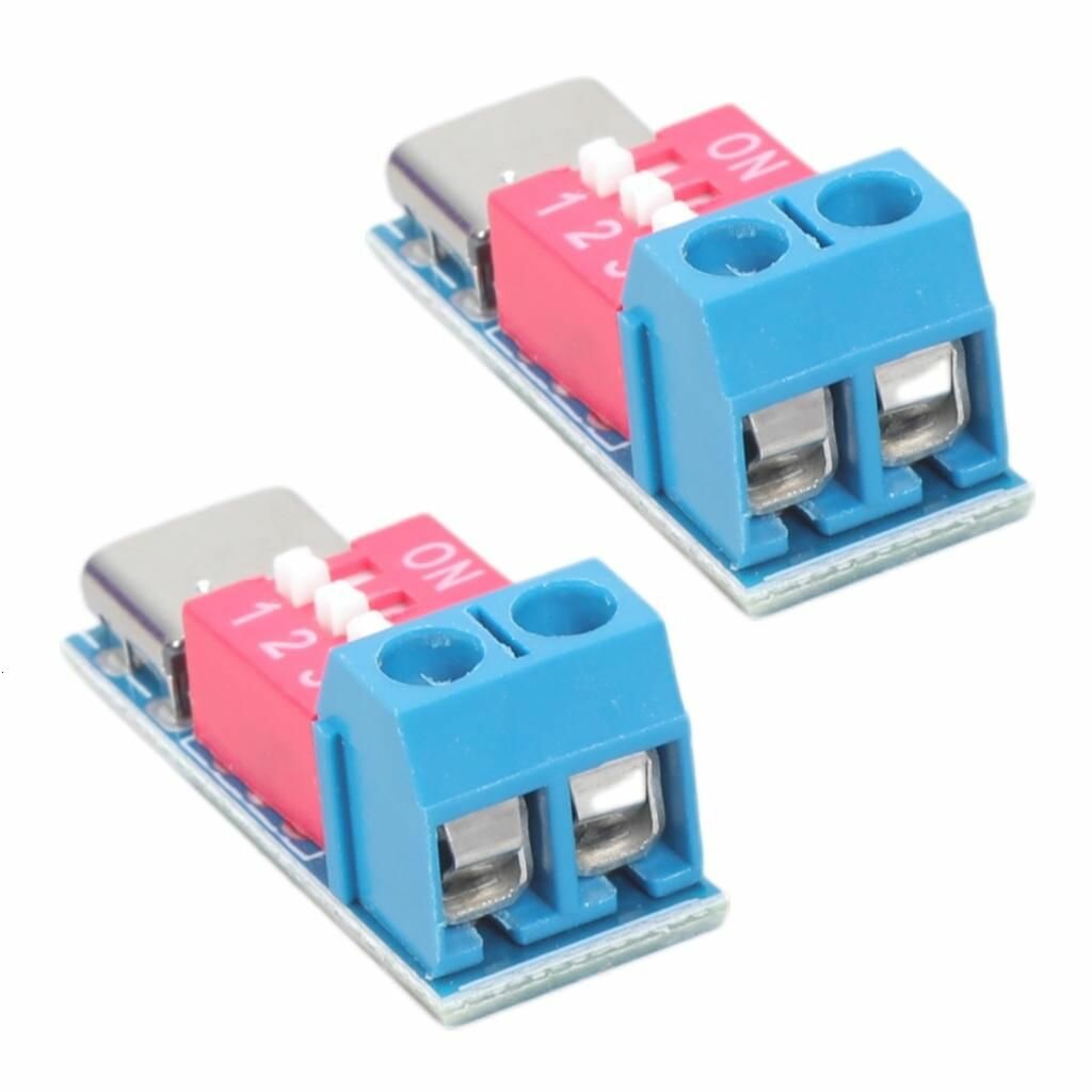 Набор из 2 USB C PD Триггеры Плата Совместима с PD3.0/2.0 и BC1.2 Протоколами Быстрой Зарядки Автоматическое Переключение