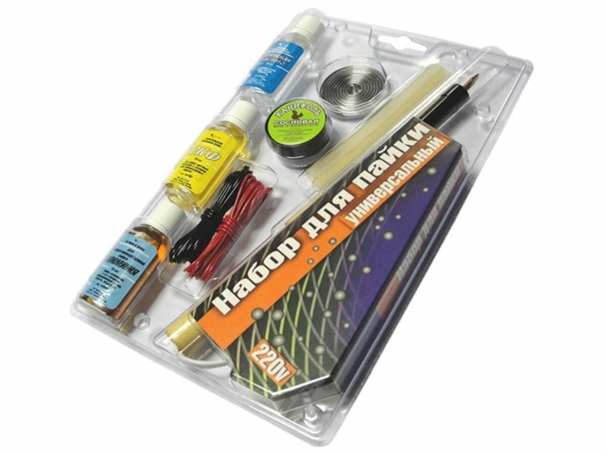 Набор для пайки Векта, универсальный, паяльник и аксессуары (30976)