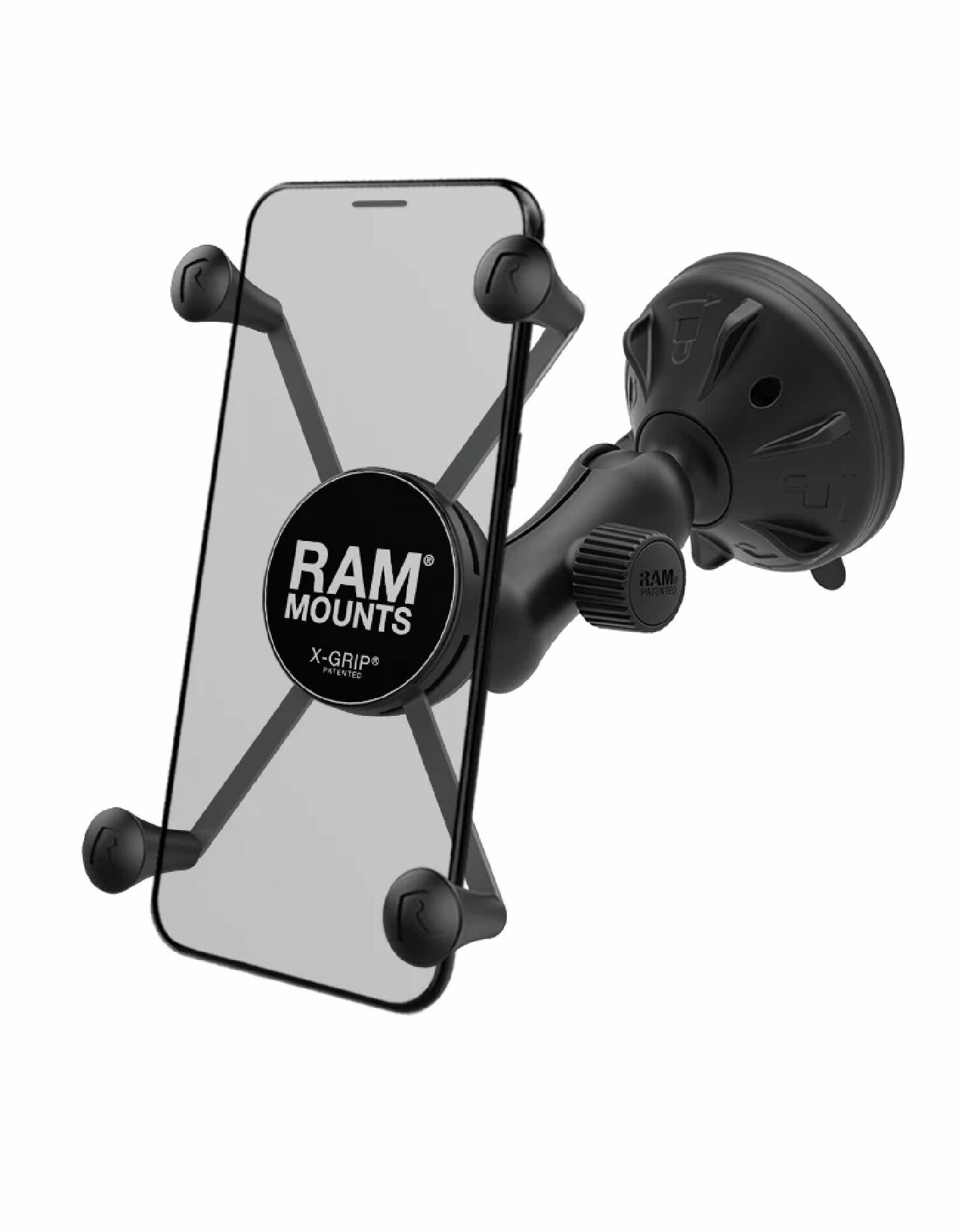 RAP-B-166-2-UN10U авто крепление RAM X-Grip для больших смартфонов, присоска малая, муфта 70 мм