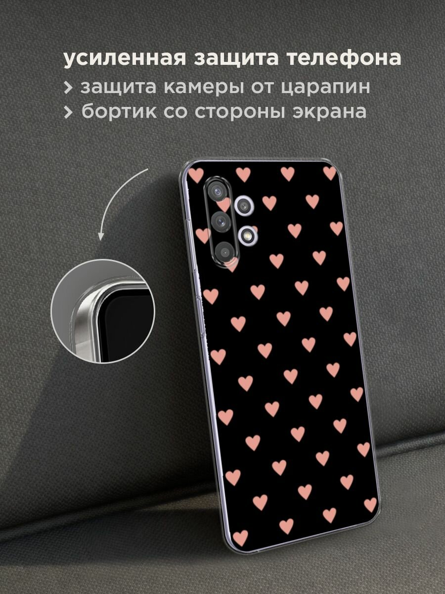 Чехол на Samsung Galaxy A32 / Самсунг Галакси А32 с принтом "Розовые сердечки" — фото 1