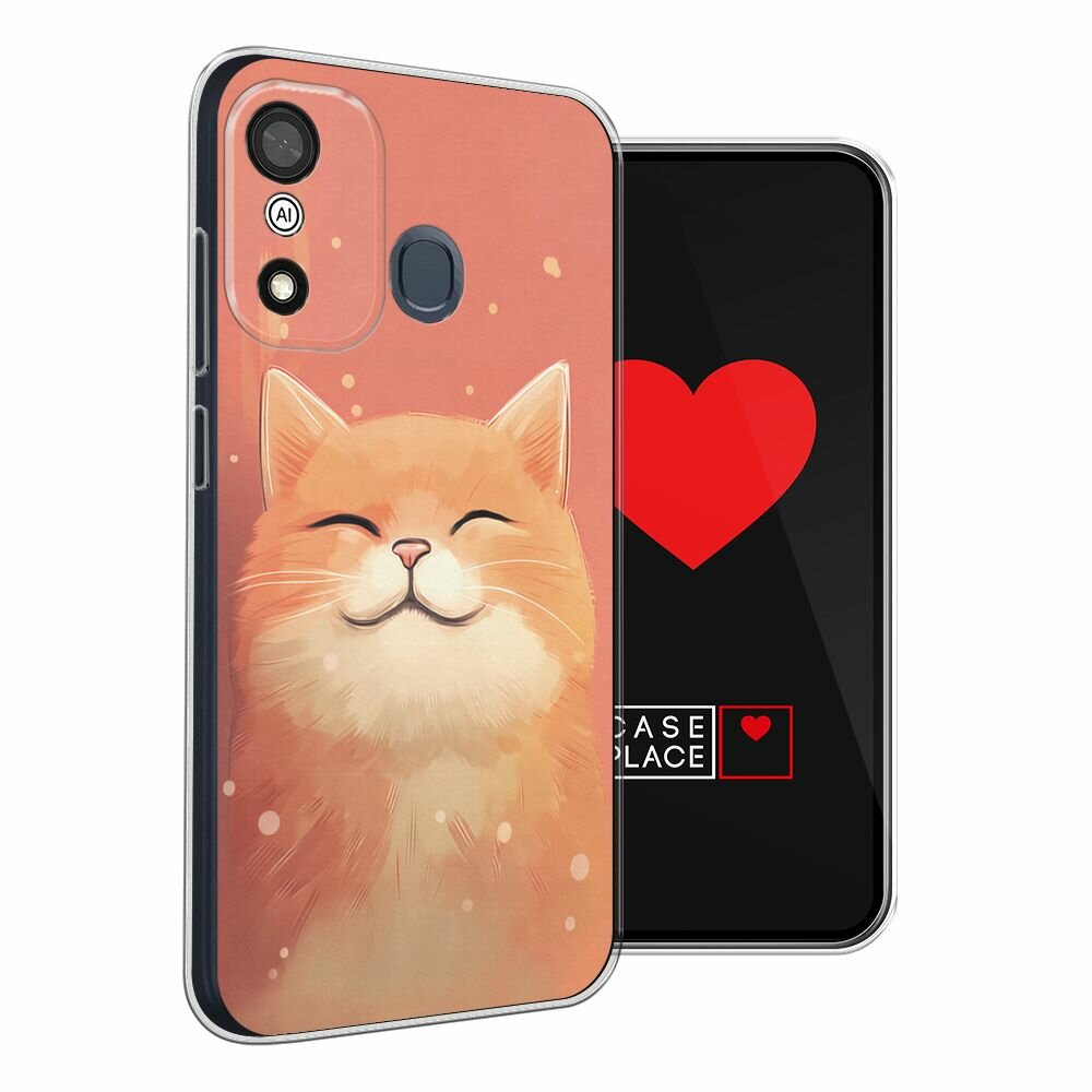 Чехол на Itel A27 / Ител А27 с принтом "Довольный рыжий котик" — фото 1
