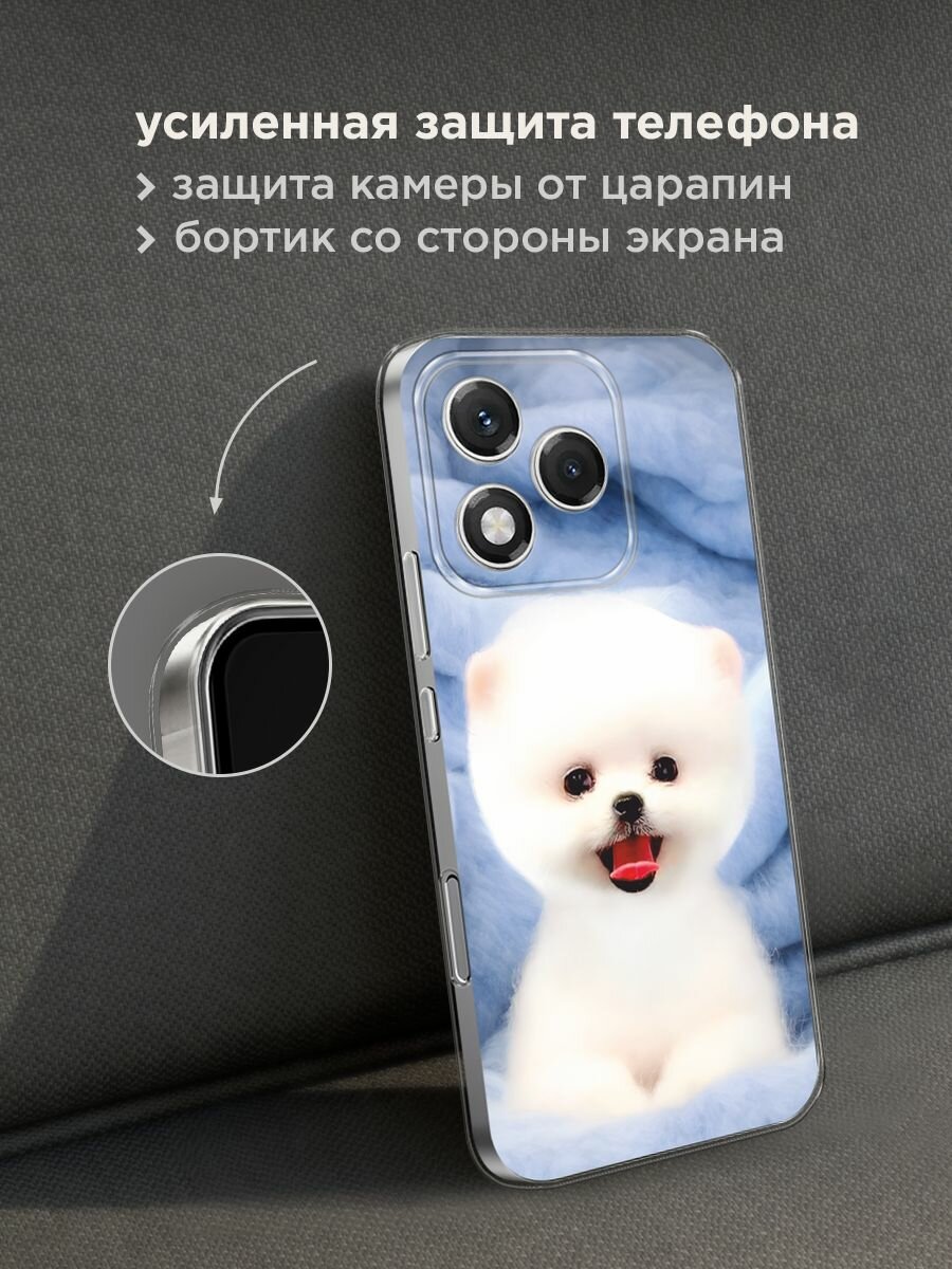 Чехол на Honor 400 Lite / Хонор 400 Лайт с принтом Белый пёсик — фото 1