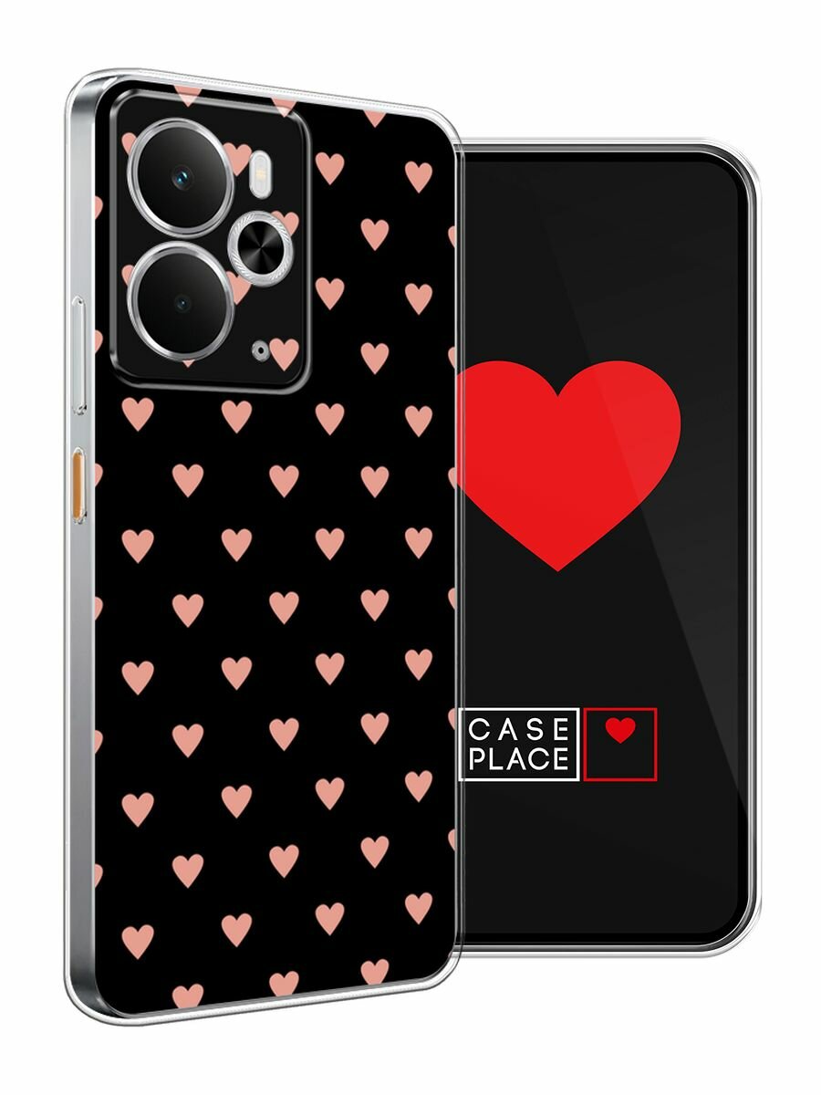 Чехол на Realme 14 5G / Реалми 14 5G с принтом "Розовые сердечки" — фото 1