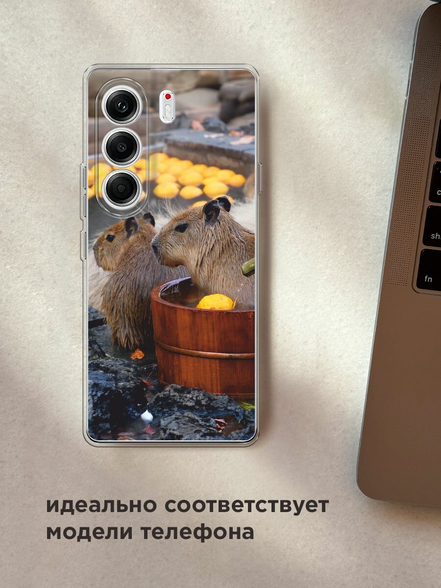 Чехол на Tecno Camon 40 Pro 5G / Текно Камон 40 Про 5G с принтом "Капибары отмокают" — фото 1