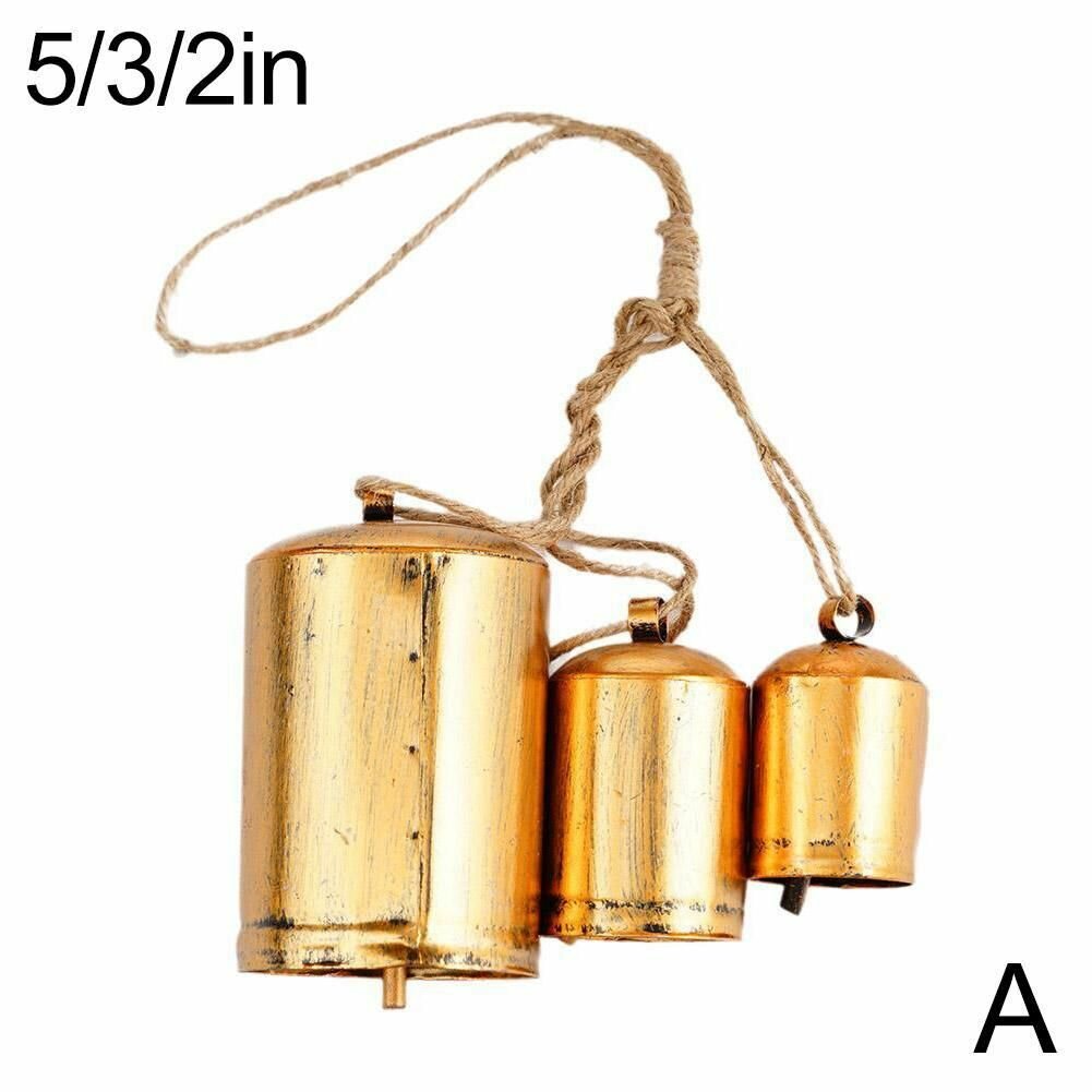 Винтажные металлические колокольчики для сада (3 шт) - Антикварный эффект состаривания, уличный декор