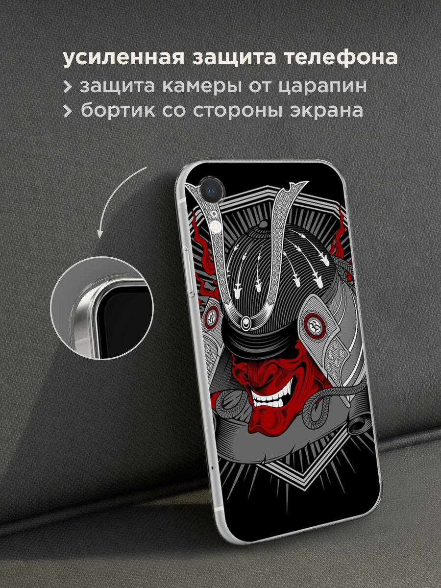 Чехол на Apple iPhone XR / Айфон XR с принтом "Красная маска самурая" — фото 1