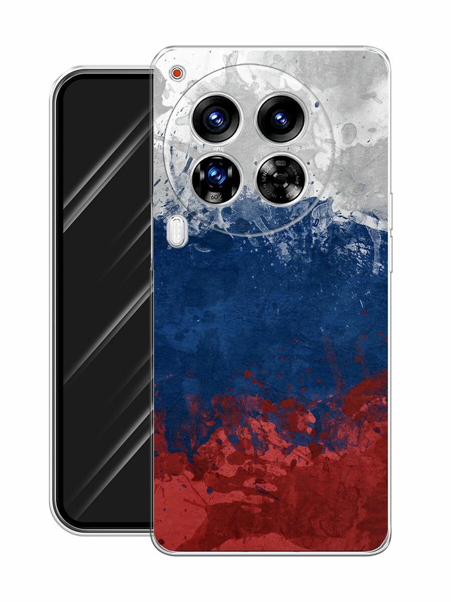 Чехол на Tecno Camon 30 Premier / Текно Камон 30 Премьер с принтом "Флаг России неровный" — фото 1