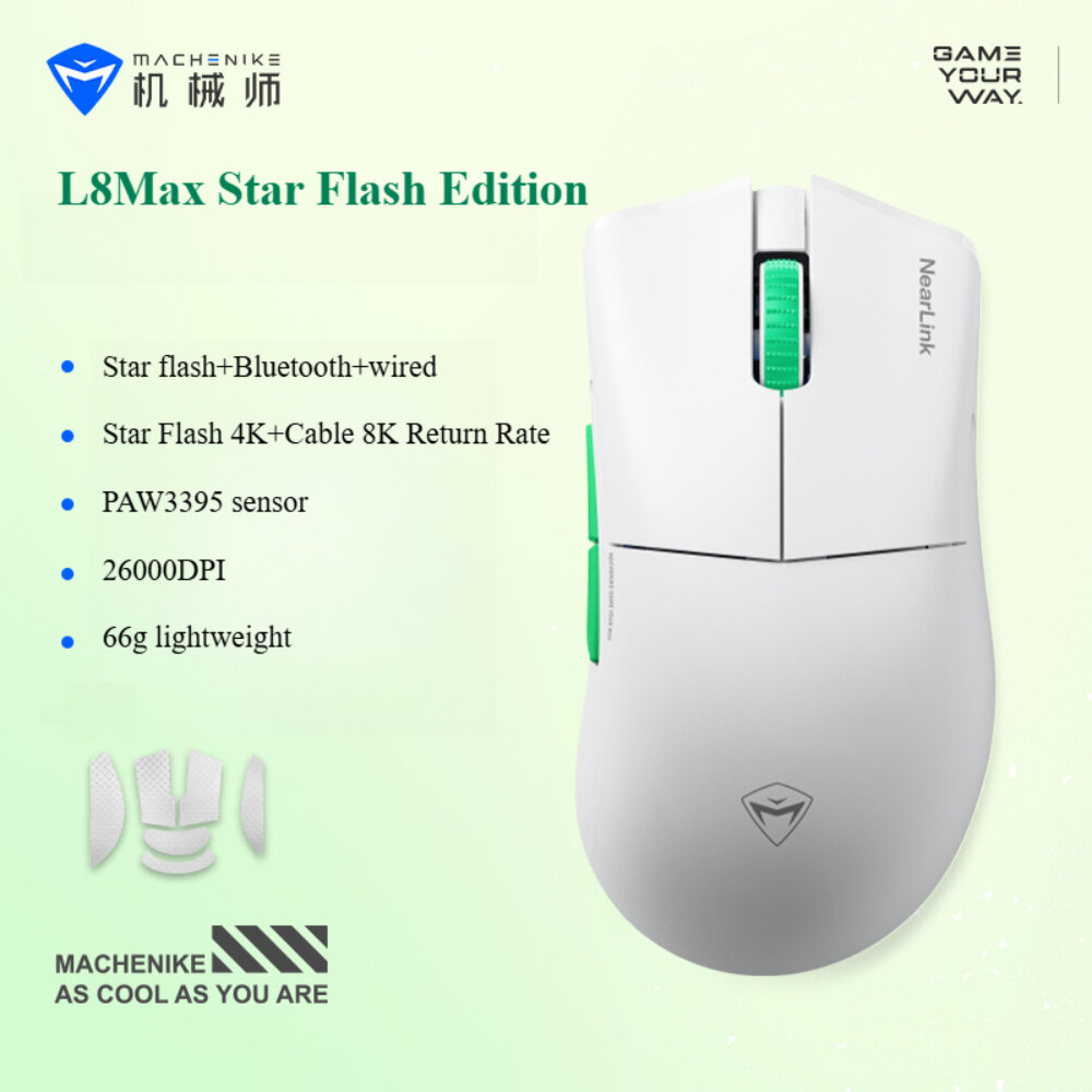 Machenike L8 Max Беспроводная Мышь Star Flash С Тремя Режимами Игры 8K Gaming Для Легкого Игрового Ноутбука
