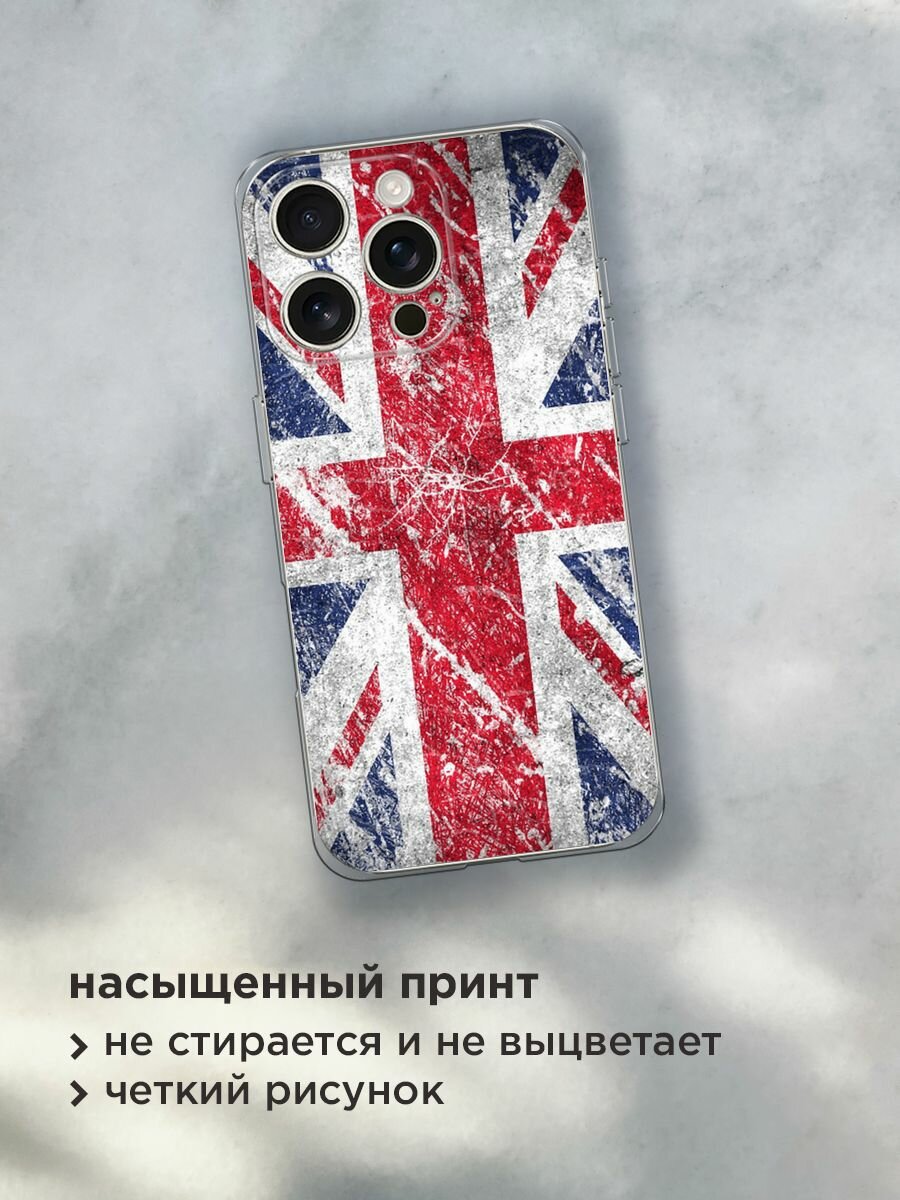 Чехол на Apple iPhone 16 Pro / Айфон 16 Про с принтом "Флаг британский" — фото 1