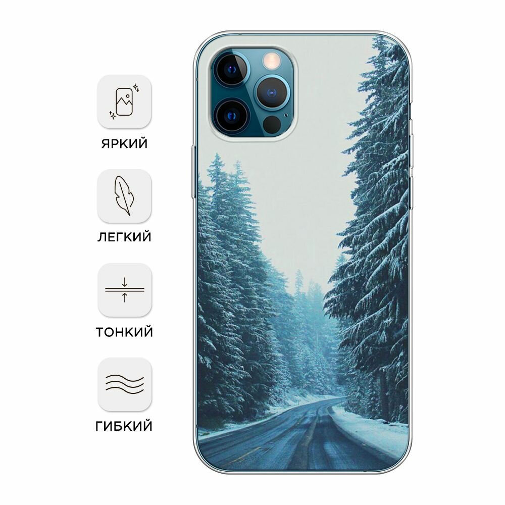 Чехол на Apple iPhone 12/12 Pro / Айфон 12/12 Про с принтом Зима 9 — фото 1