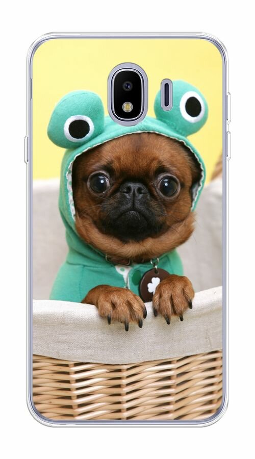 Чехол на Samsung Galaxy J4 / Самсунг Галакси Джей 4 с принтом "Собачка в шапке лягушки"