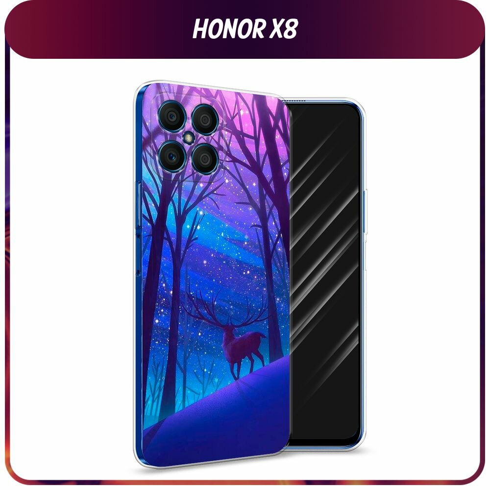 Силиконовый чехол на Honor X8 / Хуавей X8 с принтом "Северный олень"