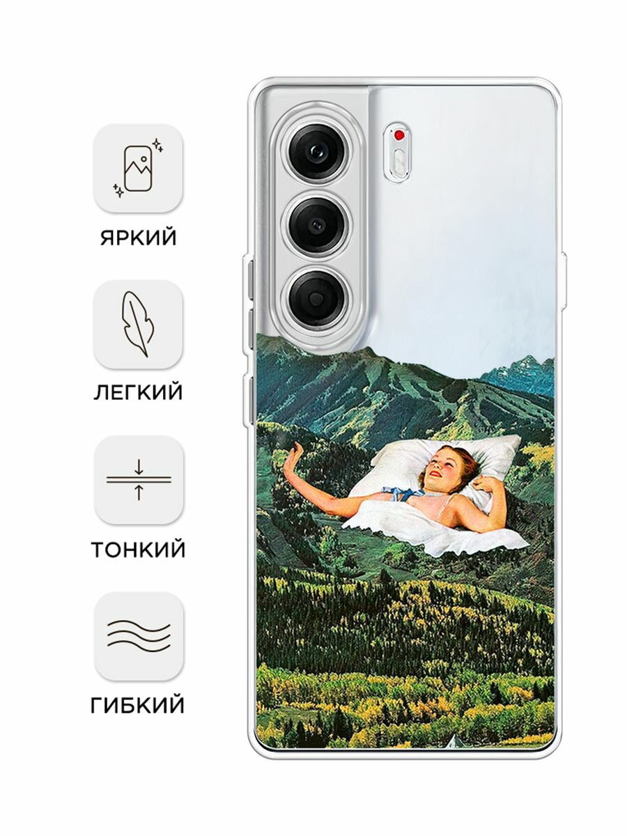 Чехол на Tecno Camon 40 Pro / Текно Камон 40 Про с принтом Good morning, my darling, прозрачный — фото 1