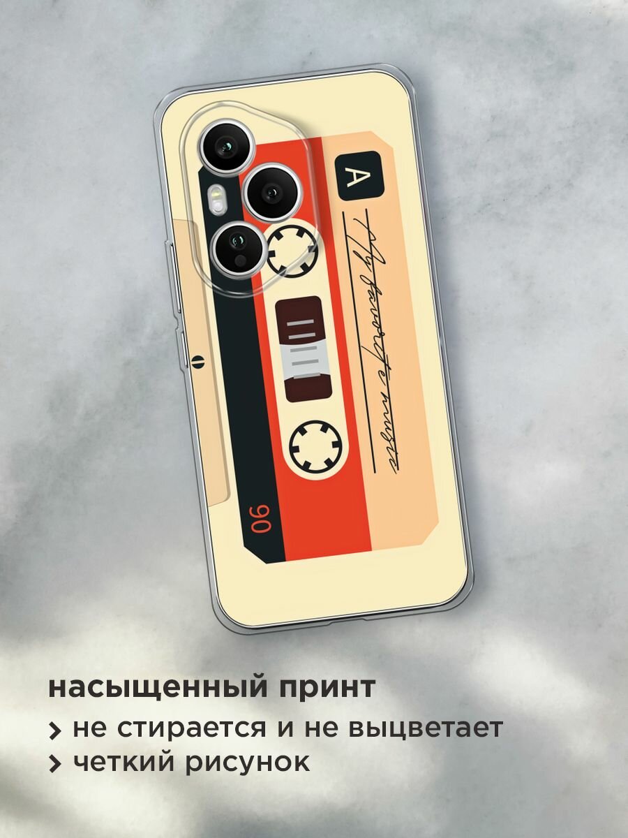 Чехол на Honor 400 Pro / Хонор 400 Про с принтом "Бежевая кассета" — фото 1
