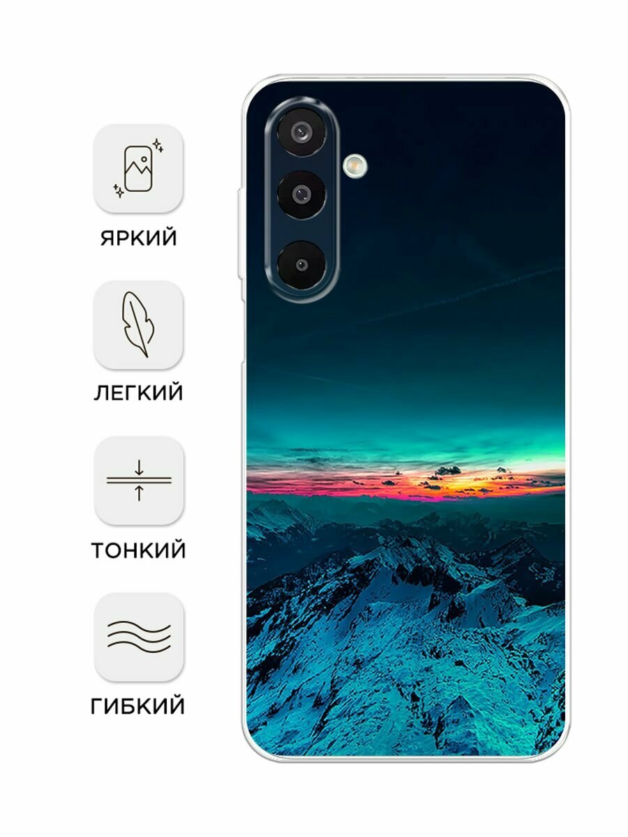 Чехол на Samsung Galaxy M16 / Самсунг Галакси М16 с принтом "Закат в горах" — фото 1